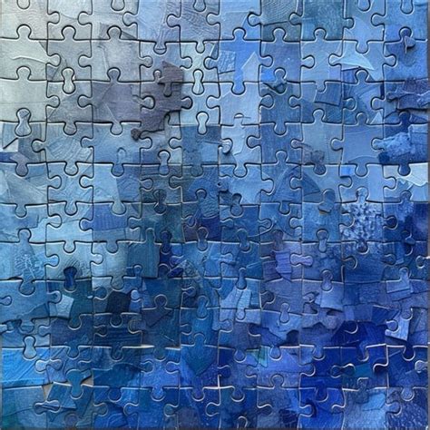 Free Assembled Puzzle Pieces Image Puzzle Blue Jigsaw Download At