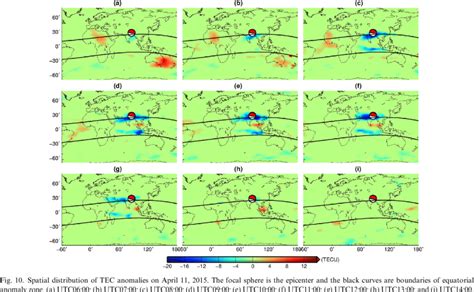 Shows Tec Anomalies In The Region Adjacent To The Epicenter Of The Download Scientific Diagram
