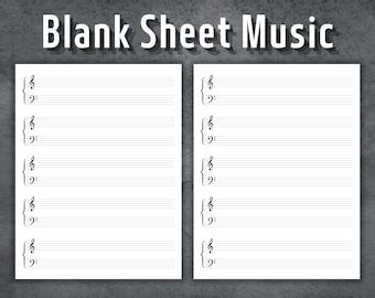 5 Line Sheet Music Paper Printable Blank Music Sheet Piano Staff