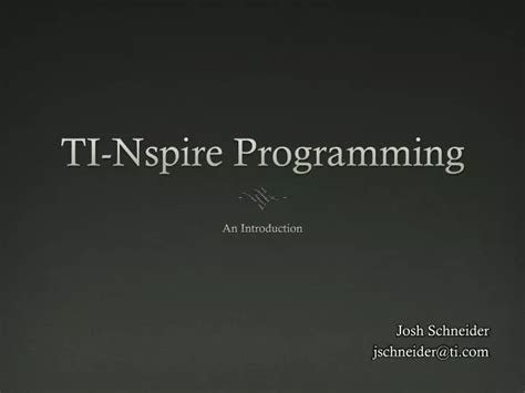 PPT TI Nspire Programming PowerPoint Presentation Free Download ID 5518311