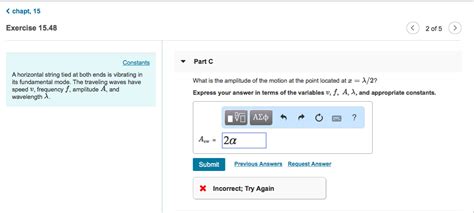 Solved Constants Part A A Horizontal String Tied At Both Chegg Com