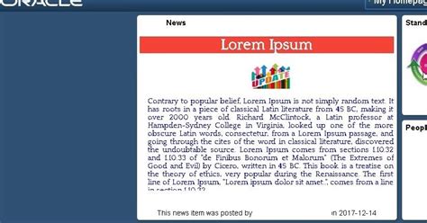 Peoplesoft Fluid Ui Peoplesoft News Tile With Html Area Using Css Part 1