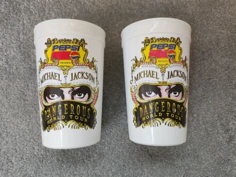 2 X Michael Jackson Pepsi Dangerous World Tour Plastic Cups 1993 £40 00 Picclick Uk