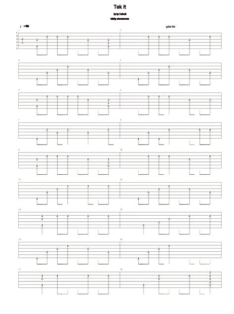 Guitar Tabs Steveowenz Tek It Guitar Tab