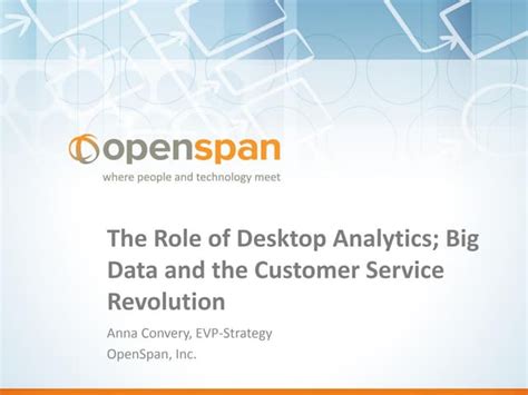 The Role Of Desktop Analytics Big Data And The Customer Service