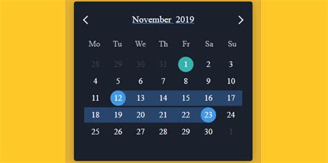 Vuejs Functional Calendar