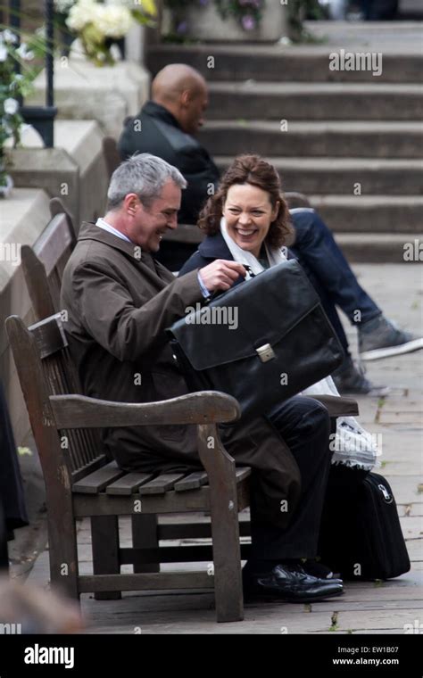 Olivia Colman And Neil Morrissey Filming The New Bbc Drama The Night