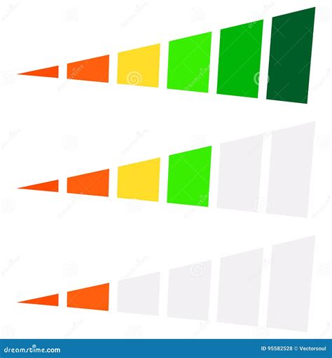 Progress Bar Level Indicator In Perspective 6 Step Progress Ba Stock Vector Illustration Of