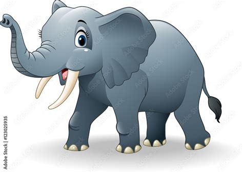 Happy Elephant Cartoon Stock Vector Adobe Stock