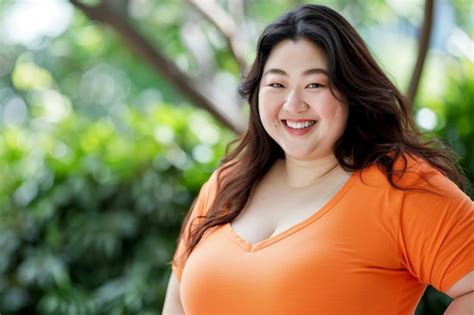 Confidence In Every Smile Asian Womans Body Positivity Premium Ai Generated Image