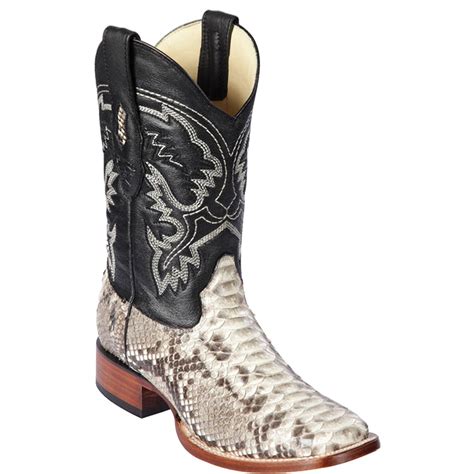 Natural Python Square Toe Boots Parahombreusa