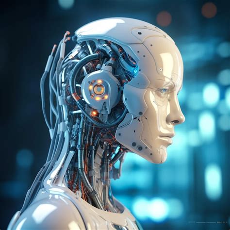 Premium AI Image Humanoid Robot On White Isolated Data Network Connection Background Vector