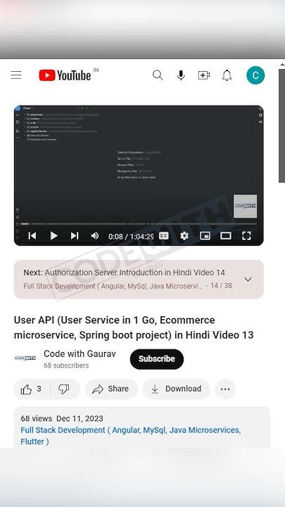 User Api User Service In 1 Go Shorts Java Microservice Javatutorial Projects Codingtips