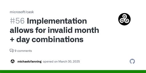 Implementation Allows For Invalid Month Day Combinations · Issue 56