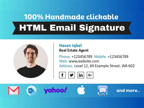 Clickable Html Email Signature Upwork