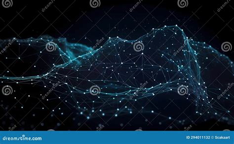 Abstract Digital Connections With Data And Blockchain Technology Stock Illustration