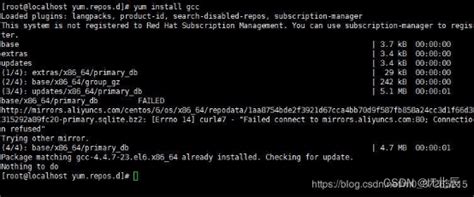 redhat6 7使用yum命令时出现：loaded plugins product id refresh packagekit