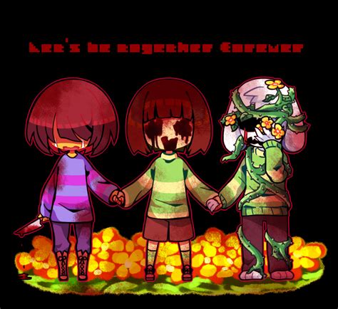Frisk Chara And Asriel Dreemurr Undertale Drawn By Macotea Danbooru