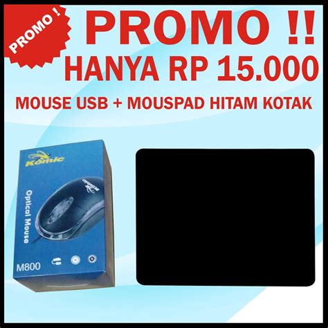 Jual Promo Mouse Usb Plus Mouspad Hitam Polos Shopee Indonesia