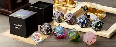 D20 Dnd Dice Dndnd 33mm Large Metallic Die With Gorgeous T Box For Dungeons And