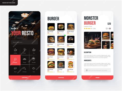 Premium Vector Modern And User Friendly Ui Kit For Restaurant Menu