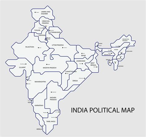 India Political Map Vector Art Icons And Graphics For Free Download