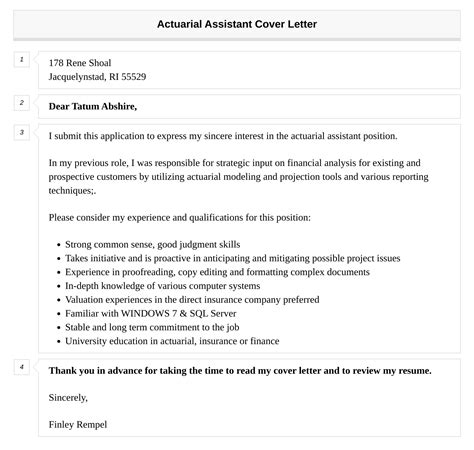 Actuarial Assistant Cover Letter Velvet Jobs