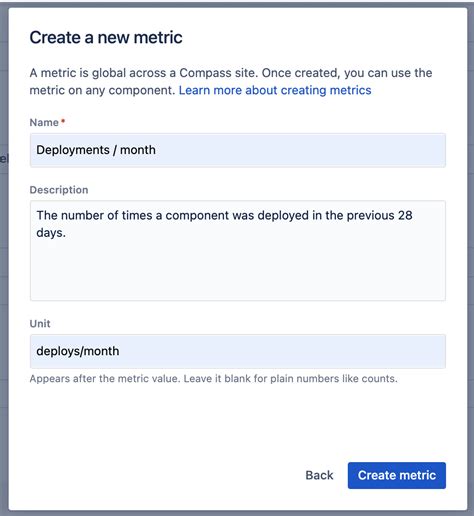 create edit and delete metrics compass atlassian documentation