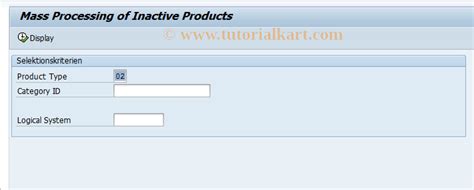 COMMPR SAP Tcode Collective Procurement Of Inactive Products