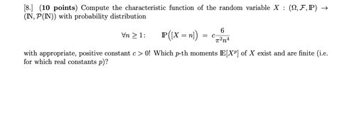Solved 8 10 Points Compute The Characteristic Function