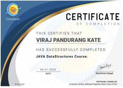 Viraj Kate On Linkedin Java Programming Achievementunlocked Core2web