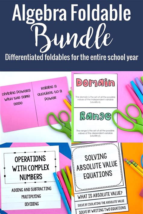 Algebra Foldable Bundle Algebra Interactive Notebooks High School Math Lesson Plans Algebra