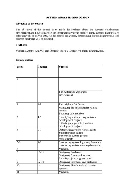 System Analysis And Design Docsity