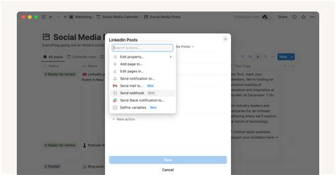 Share Social Media Posts From Notion With Webhook Actions