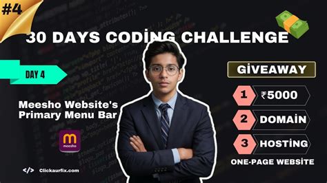 Day 4 Building Meeshos Primary Menu Bar With Tailwind Css 30 Days Coding Challenge Youtube