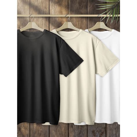 Kit 3 Camisetas Oversized Basica Streetwear Masculina Larga 100