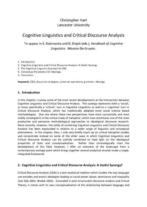 19 Cognitive Linguistics Pdf Files | Download Free Collection Files