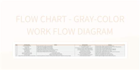 Flow Chart Gray Color Work Flow Diagram Excel Template And Google