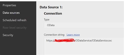 Update Data Source Odata Connection String For P Microsoft