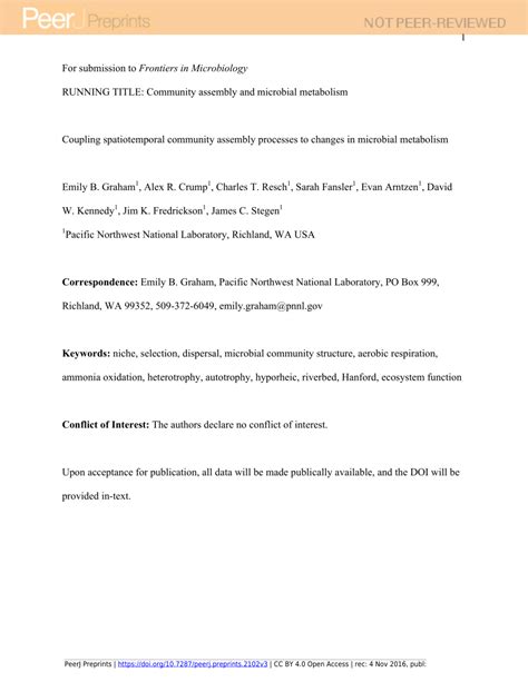 Pdf Coupling Spatiotemporal Community Assembly Processes To Ecosystem Function