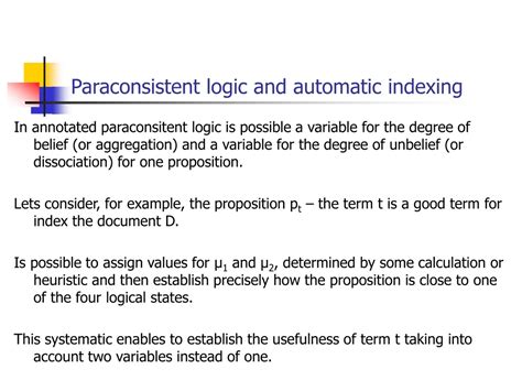 Ppt A Hybrid Model Of Automatic Indexing Based On Paraconsistent