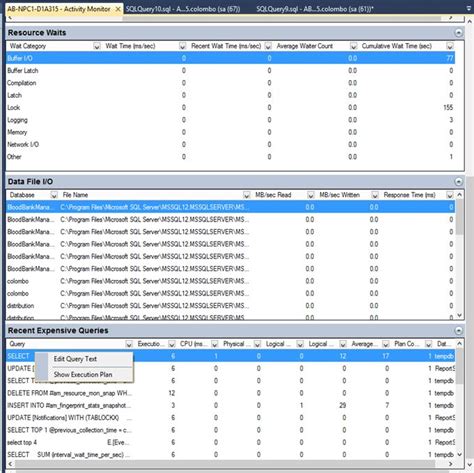 Activity Monitor In Sql Server