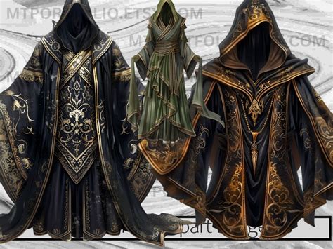 Wizard Robes Clipart Magic Cloak Png Cosplay Robe Clipart Digital