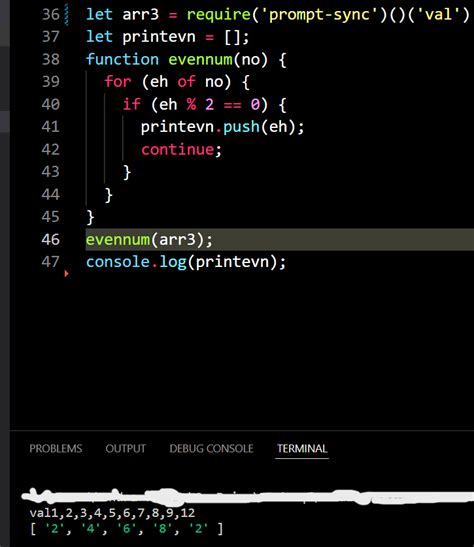 Javascript A Program To Print Even Numbers Of An Array Of Numbers Using Forof And Using