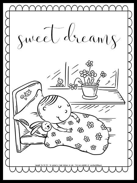 Sweet Dreams Coloring Page Free Printable Coloring Pages People
