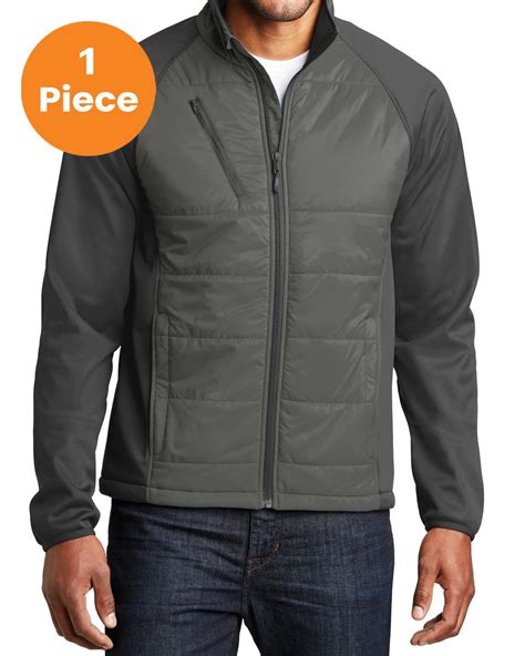 Port Authority J787 Hybrid Soft Shell Jacket Smoke Grey Grey Steel L
