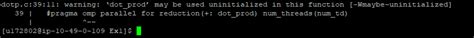 c warning ‘dot prod may be used uninitialized in this function [ wmaybe uninitialized