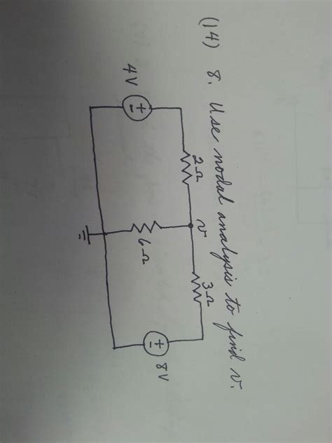 Solved Use Modal Analysis To Find V Chegg