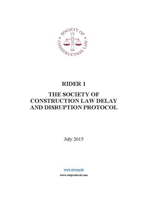 Scl Delay And Disruption Protocol Rider 1 Final Pdf Treaty Software Development Process
