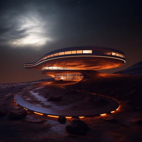 Premium Ai Image Arafed Structure With A Circular Roof And A Circular
